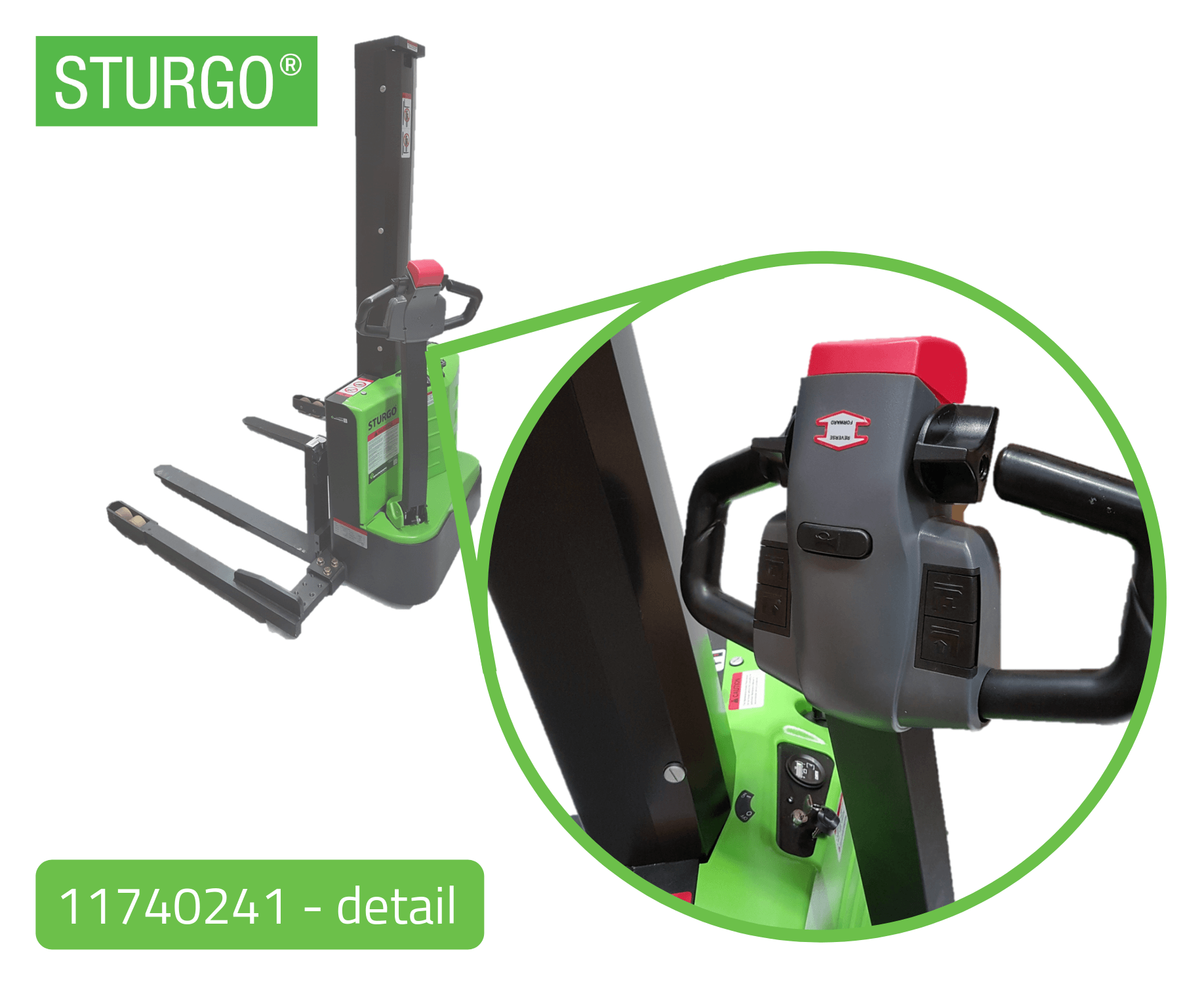 Buy A STURGO® Compact Electric Straddle Stacker - Materials Handling Equipment - Backsafe Australia