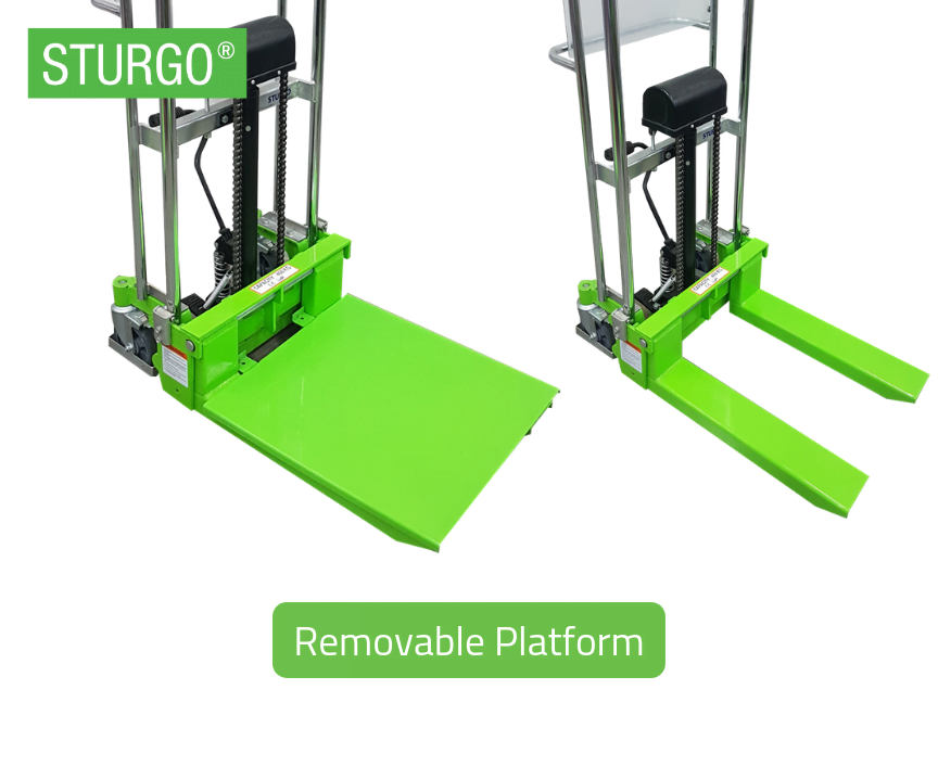 Buy A STURGO® Manual Stacker with Adjustable Forks - Materials Handling Equipment - Backsafe ...