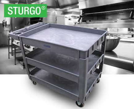 Buy A STURGO® Heavy Duty Utility Cart - Lipped Shelf - Materials ...